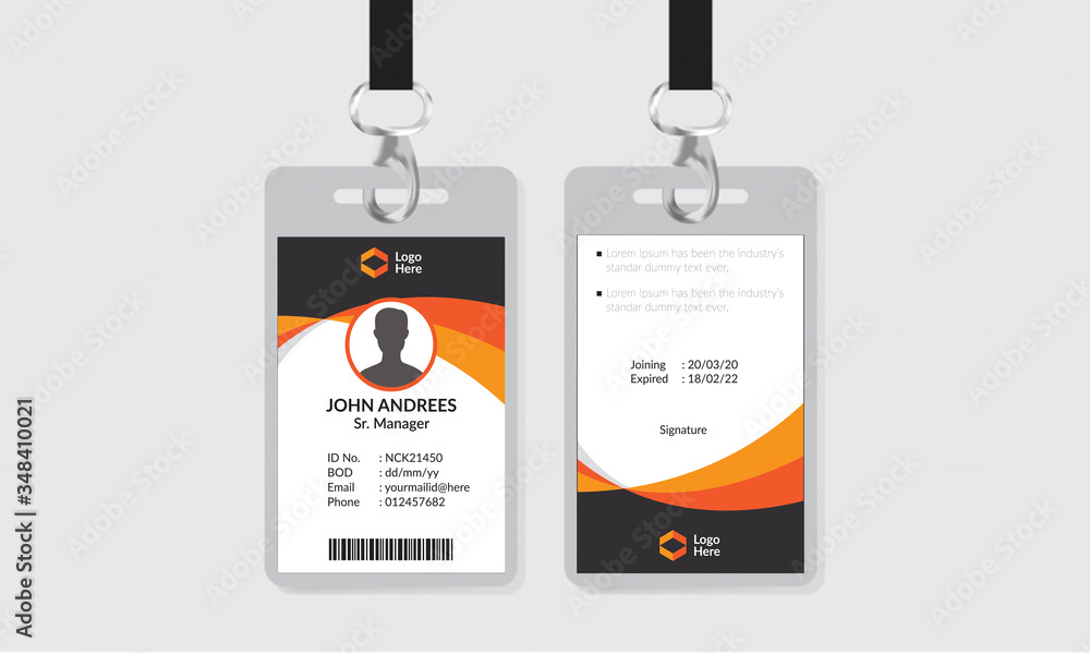 Office ID Card Template Stock Vector | Adobe Stock