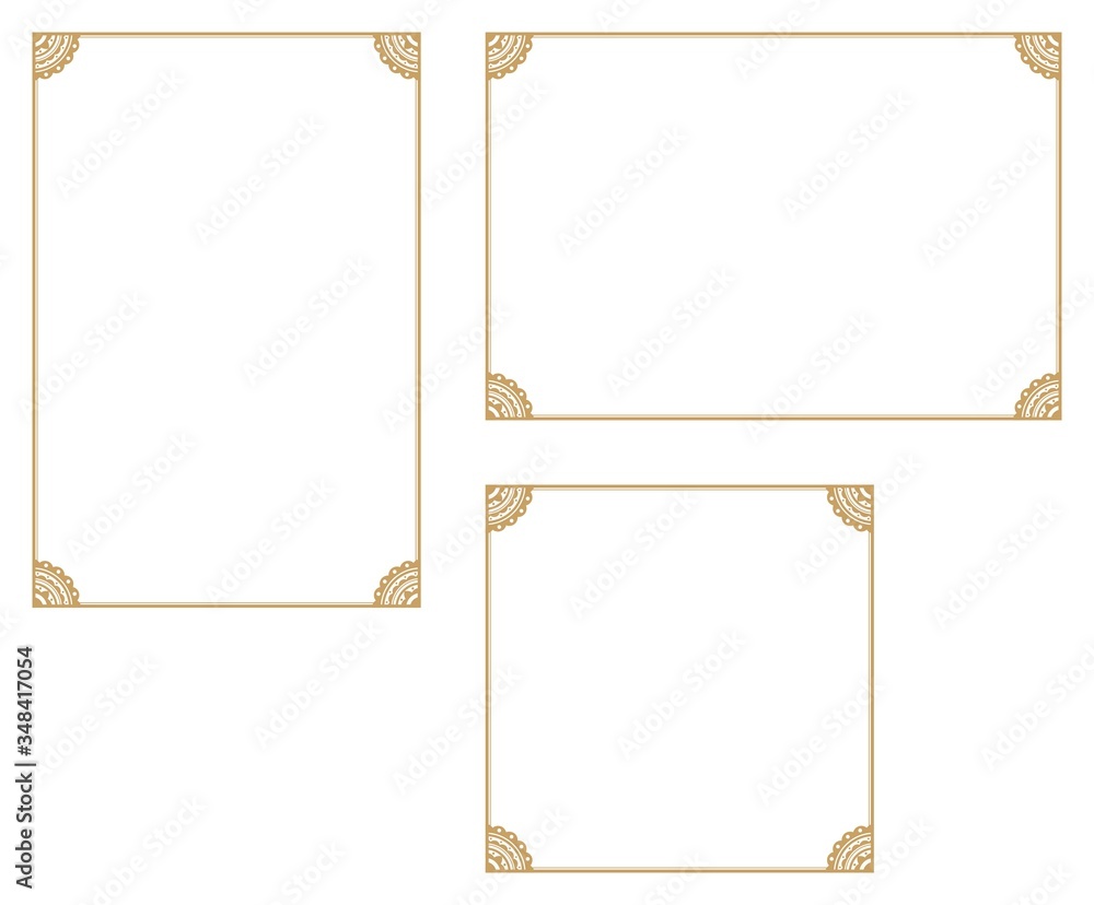 Decorative frame.A frame that gave a change in size to the same design ...