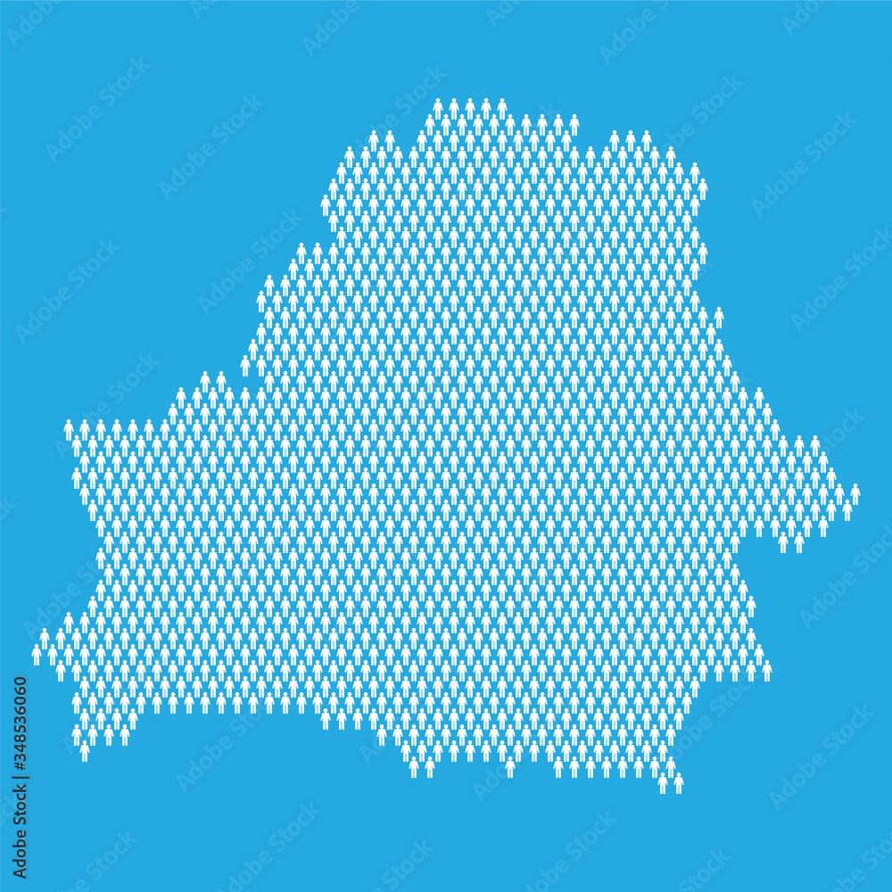 Belarus population. Statistic map made from stick figure people Stock ...