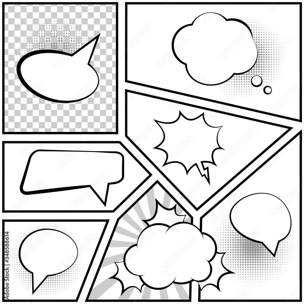 Collection of comic style speech bubbles. Vector illustration. Stock ...