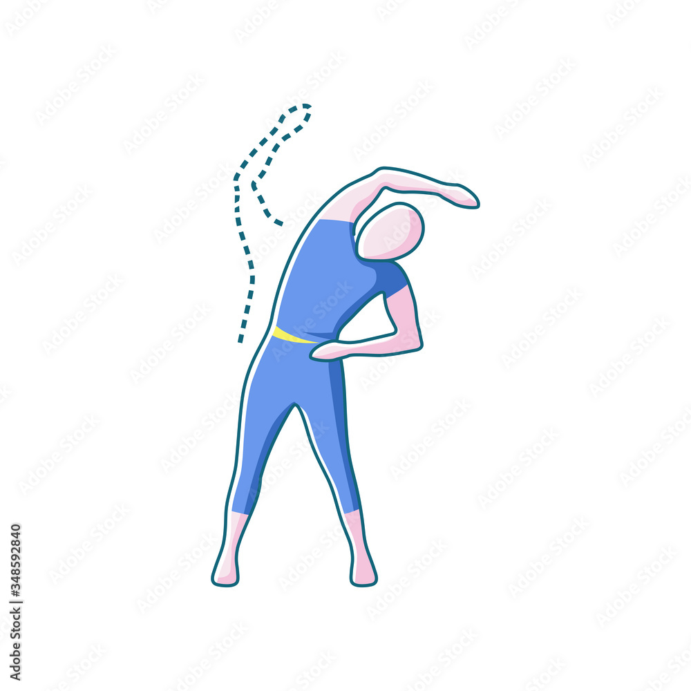 trunk lateral flexion, color icon Stock Vector | Adobe Stock