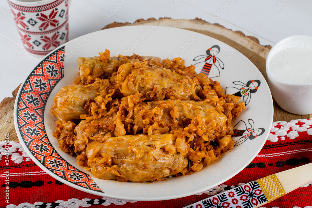 Sarma is a dish of vine, cabbage rolls stuffed with minced meat ...