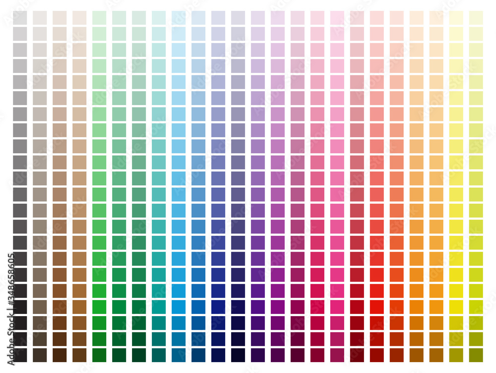 Color Palette with Every Hue Light to Dark Stock Vector | Adobe Stock