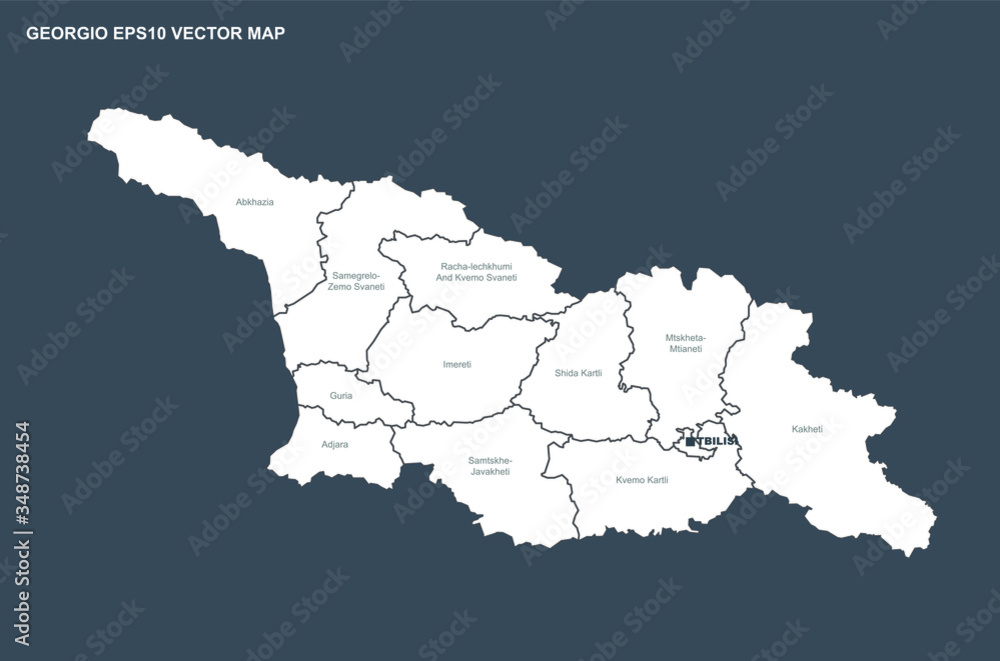 georgia map. vector map of georgia in european country. Stock Vector ...
