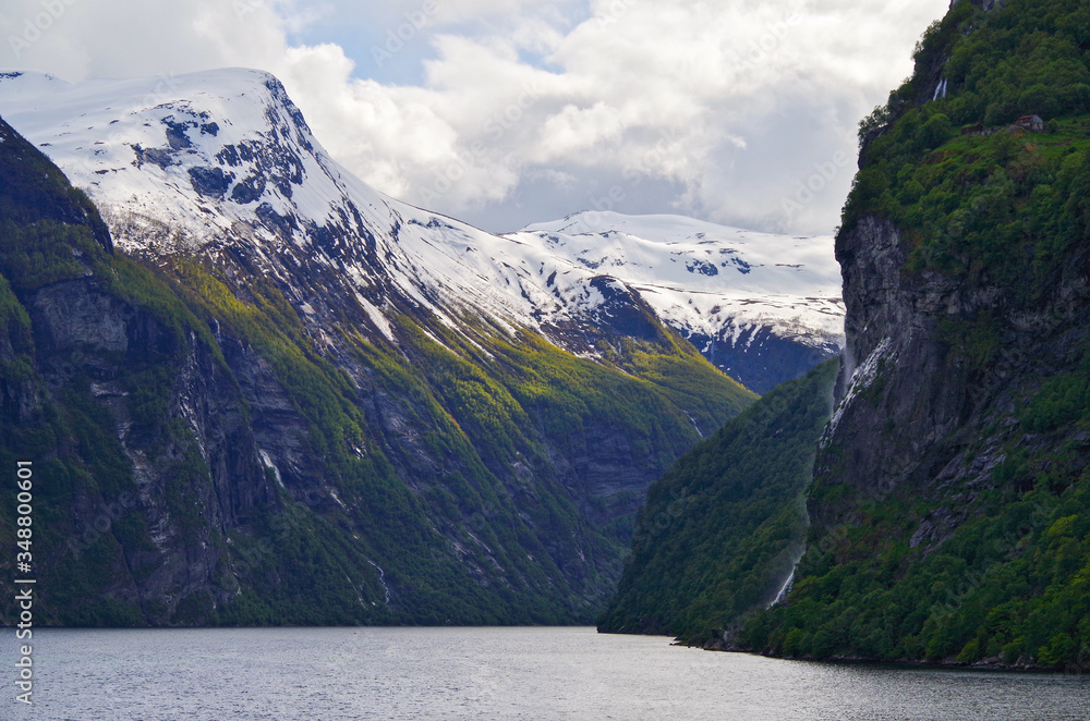 Breathtaking and picturesque panoramic views from cruiseship onto ...