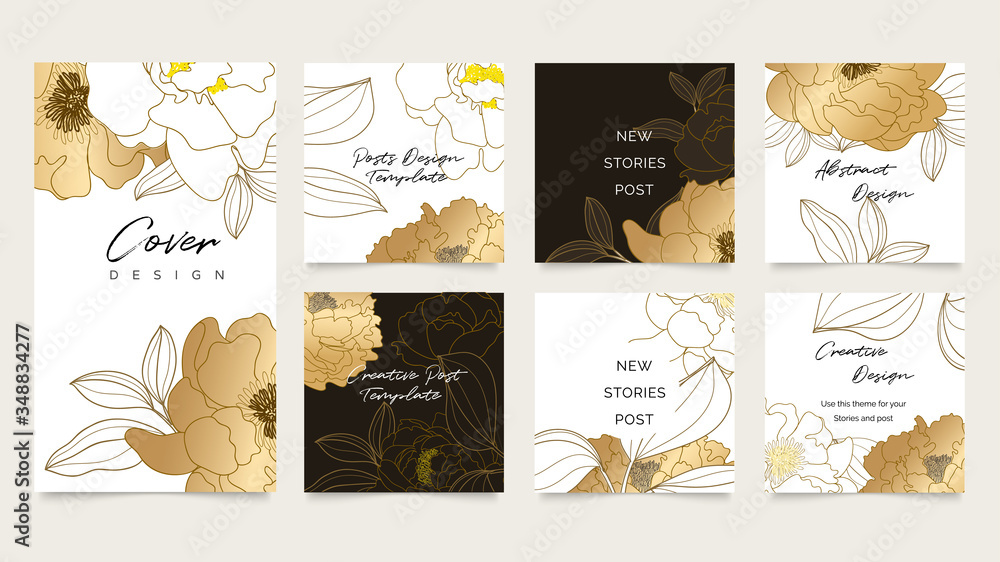 Social media stories and post creative Vector set. Cover Background ...