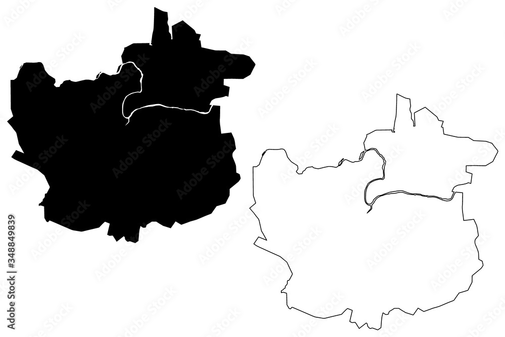 เวกเตอร์ Stock Pune City (Republic of India, Maharashtra State) map ...