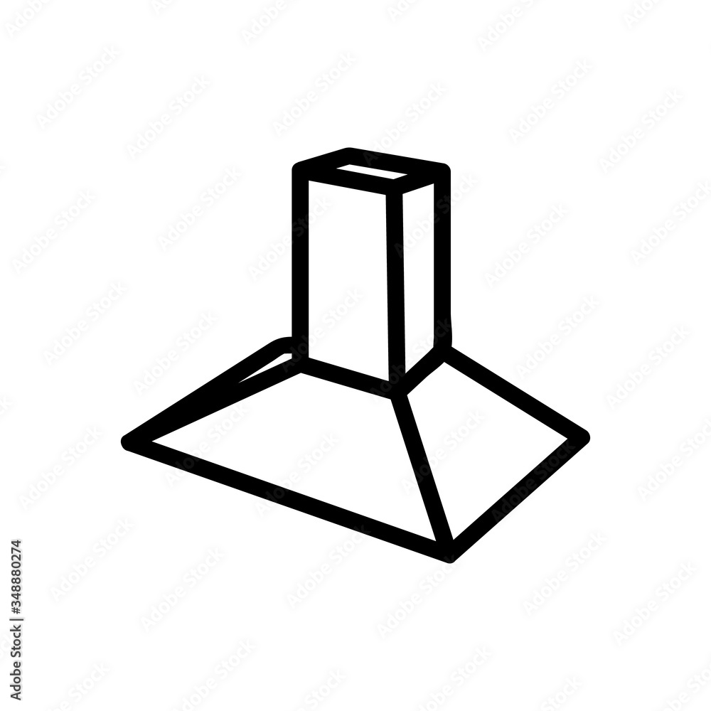 pyramid-shaped cooker hood icon vector. pyramid-shaped cooker hood sign ...