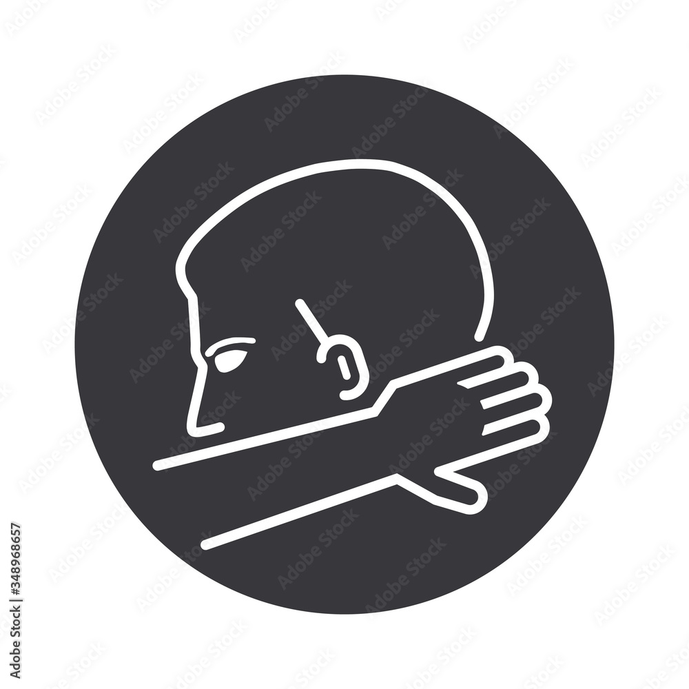 Hygiene Coronavirus icon - In die Armbeuge niesen oder husten Stock Vector | Adobe Stock