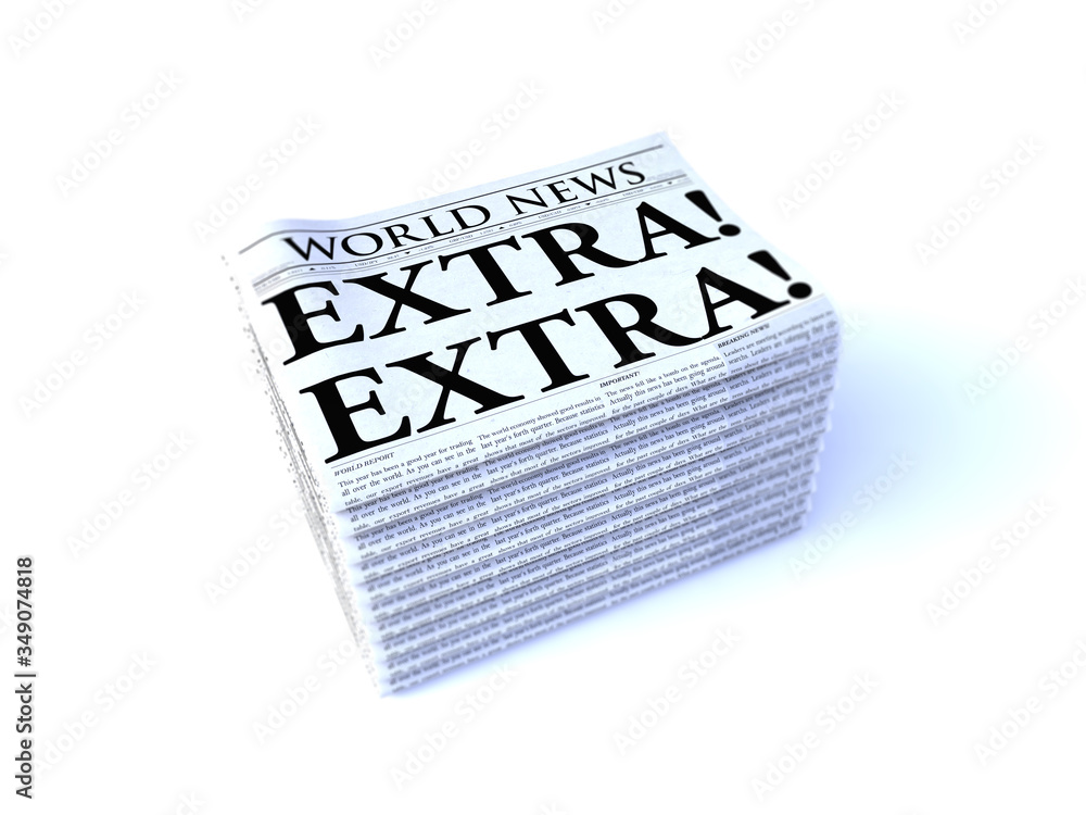 Extra Extra Newspaper Headline Stock Illustration | Adobe Stock