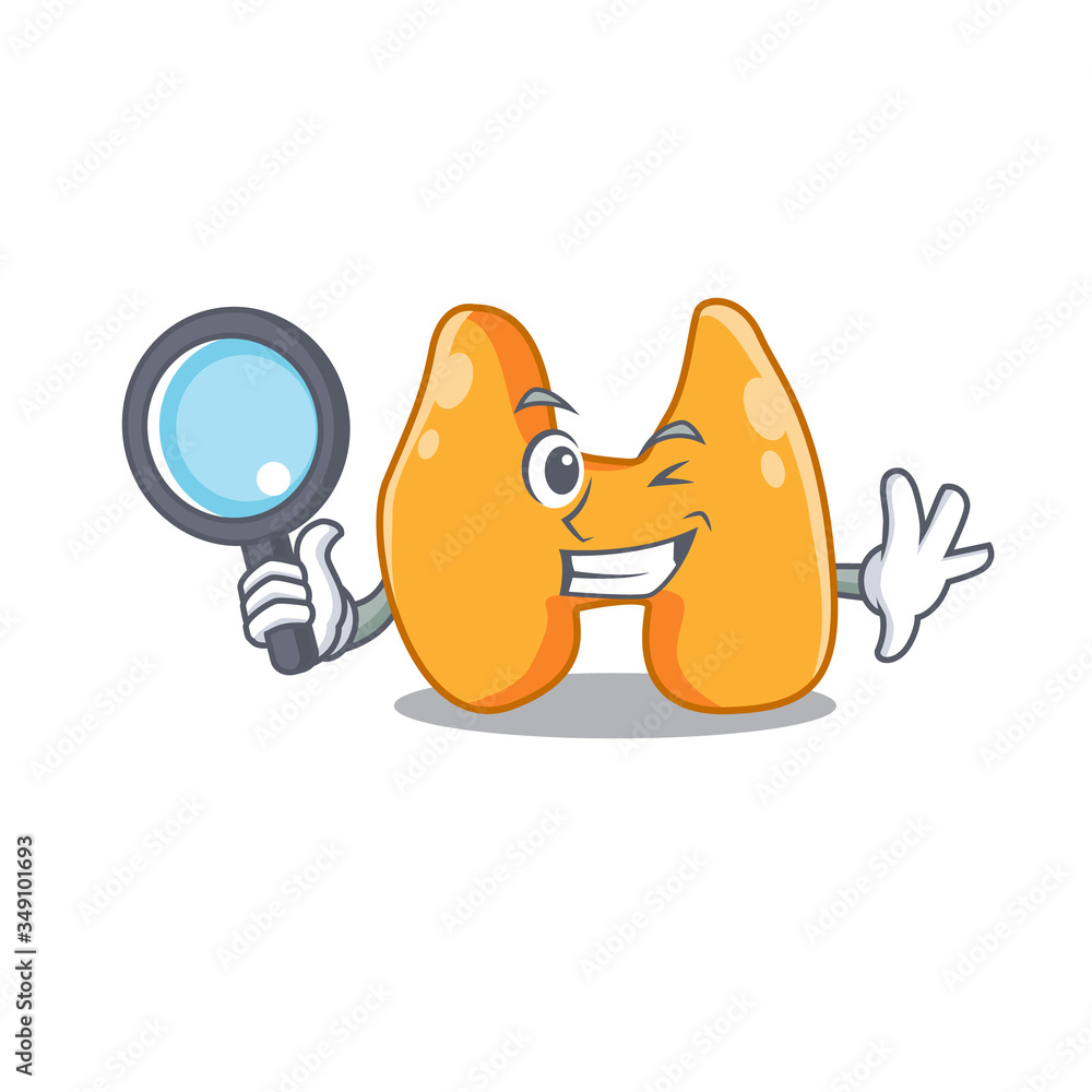 cartoon picture of thyroid Detective using tools Stock Vector | Adobe Stock