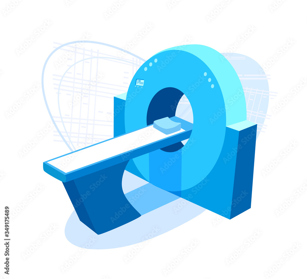 CAT, MRI scanner. CT scan machine, tomograph. Computed tomography scan ...