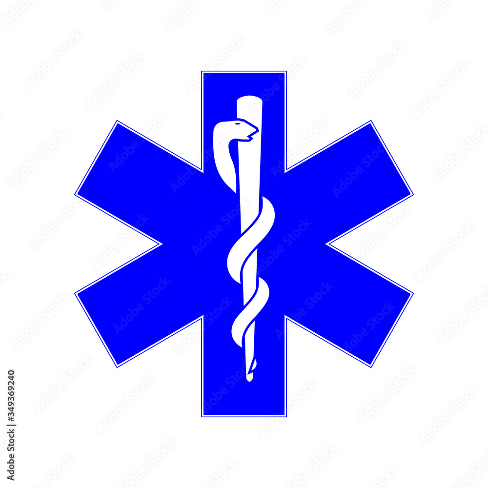 EMS symbol with the Rod of Asclepius Stock Vector | Adobe Stock