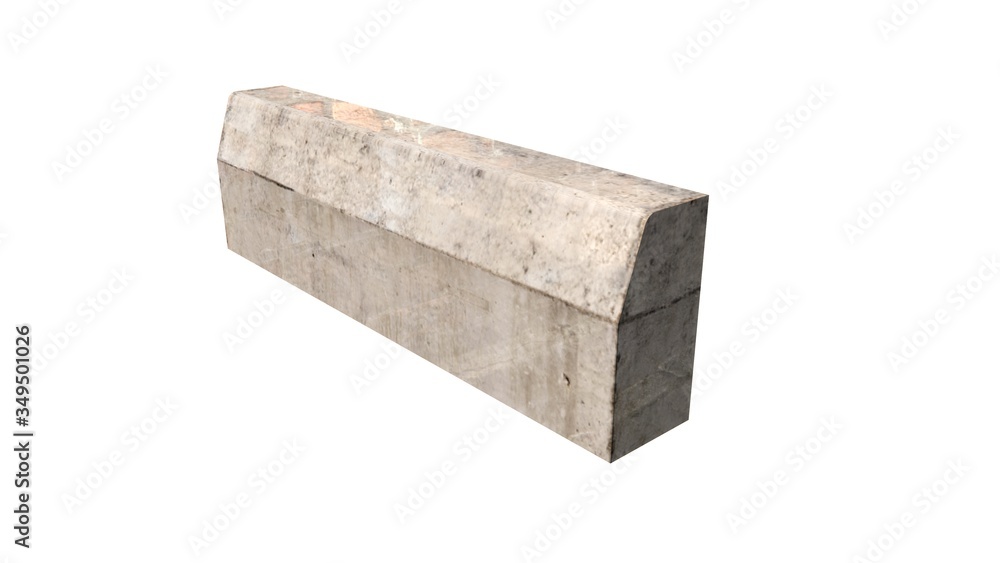 concrete curb simple one-dimensional form with a width of a meter ...