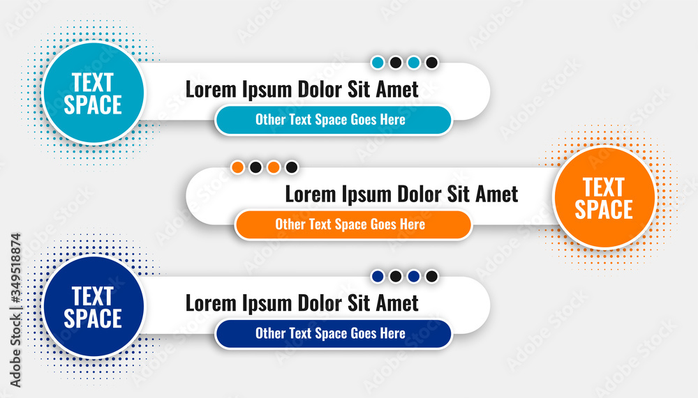 set of three modern lower third banner template Stock Vector | Adobe Stock