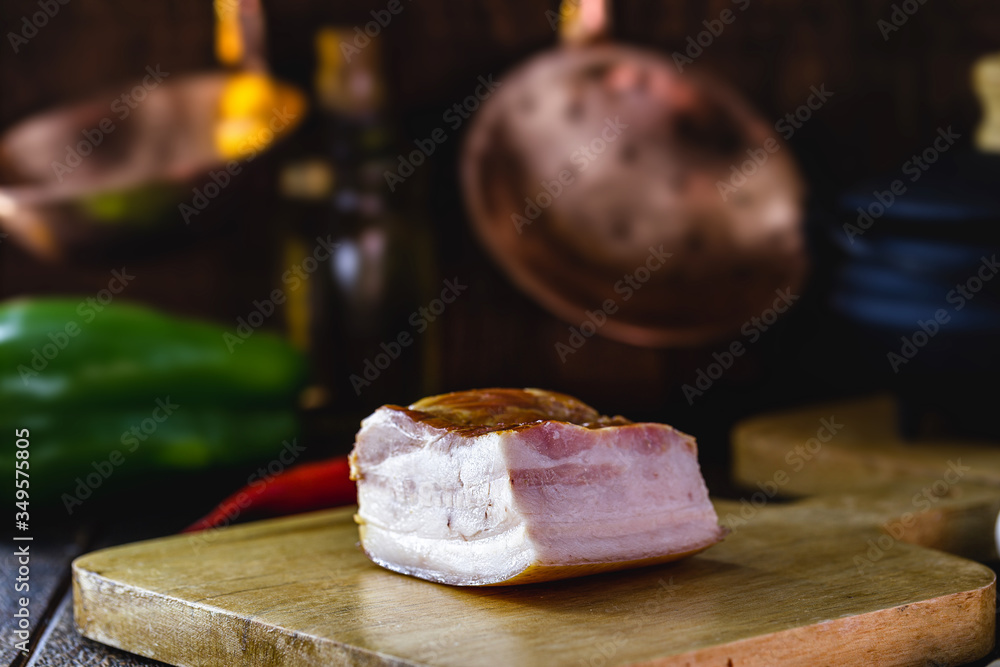 Brazilian bacon called "Toucinho or toicinho" is a food of animal ...