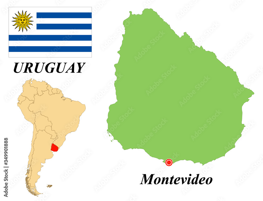 Vector de Stock Eastern Republic Of Uruguay. Capital Of Montevideo ...