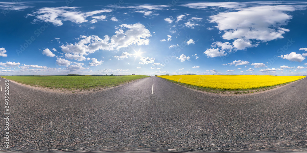 Full spherical seamless panorama 360 degrees angle view on no traffic ...