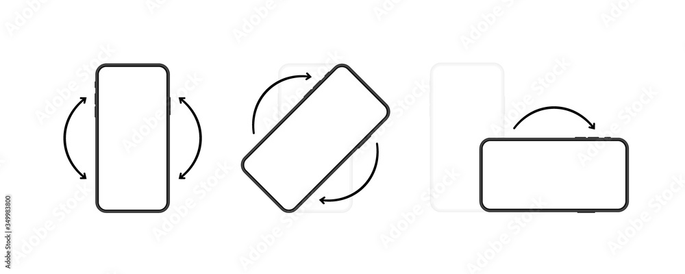 Smartphones with different rotate position. turn your phone whatever ...