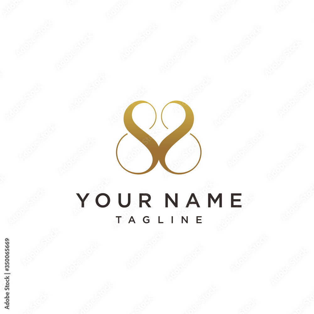 Letter SS with Love Heart Symbol Beauty Logo. S fashion logo design ...