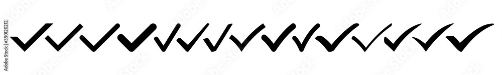 Check Mark Icon Black | Checkmark Illustration | Tick Symbol | Voting ...