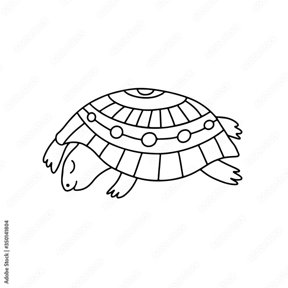 Hand drawn turtles doodle vector illustration isolated on white ...