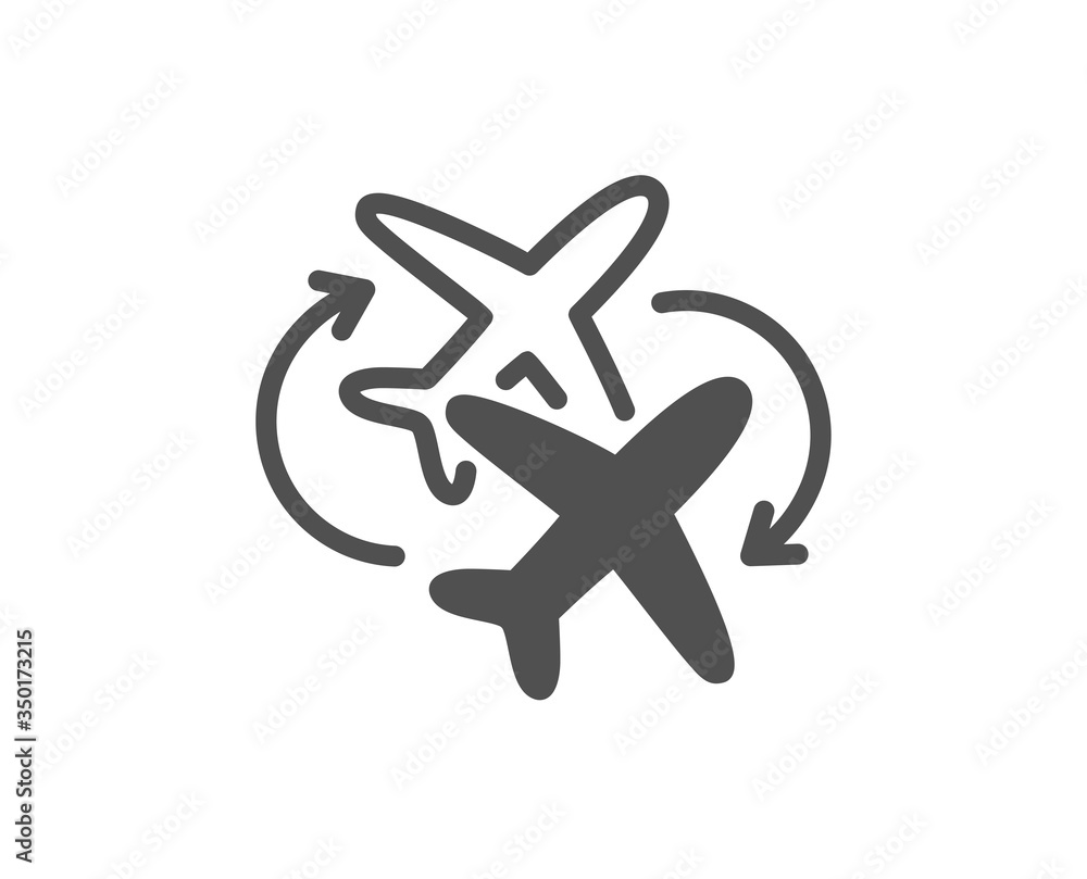 Connecting flight icon. Change airplane sign. Airport symbol. Classic ...