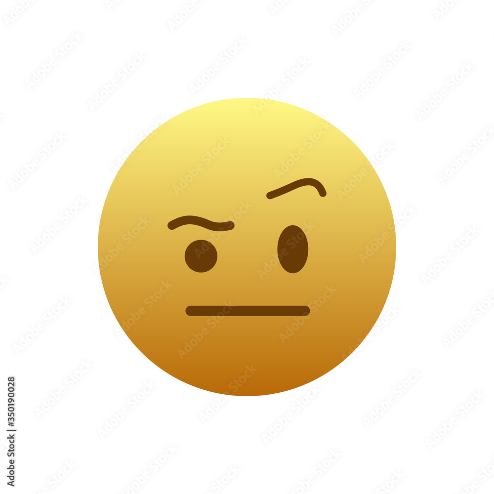 Face with raised eyebrow emoji isolated on white background. Raised ...