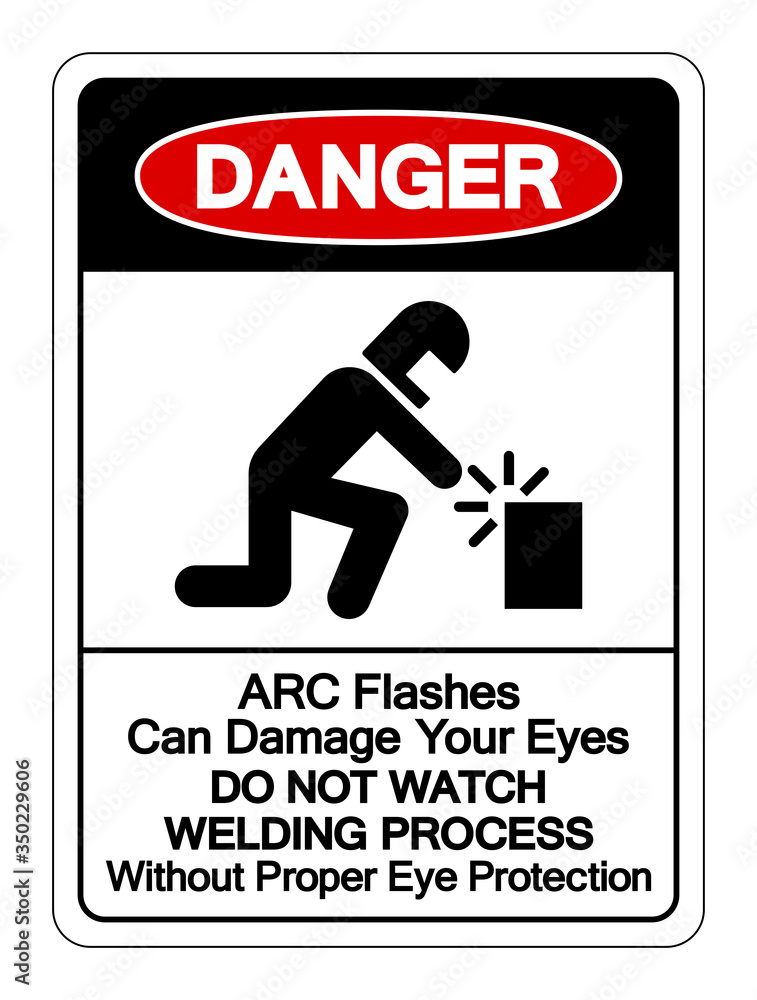 Стоковое векторное изображение «Danger ARC Flashes Can Damage Your Eyes ...