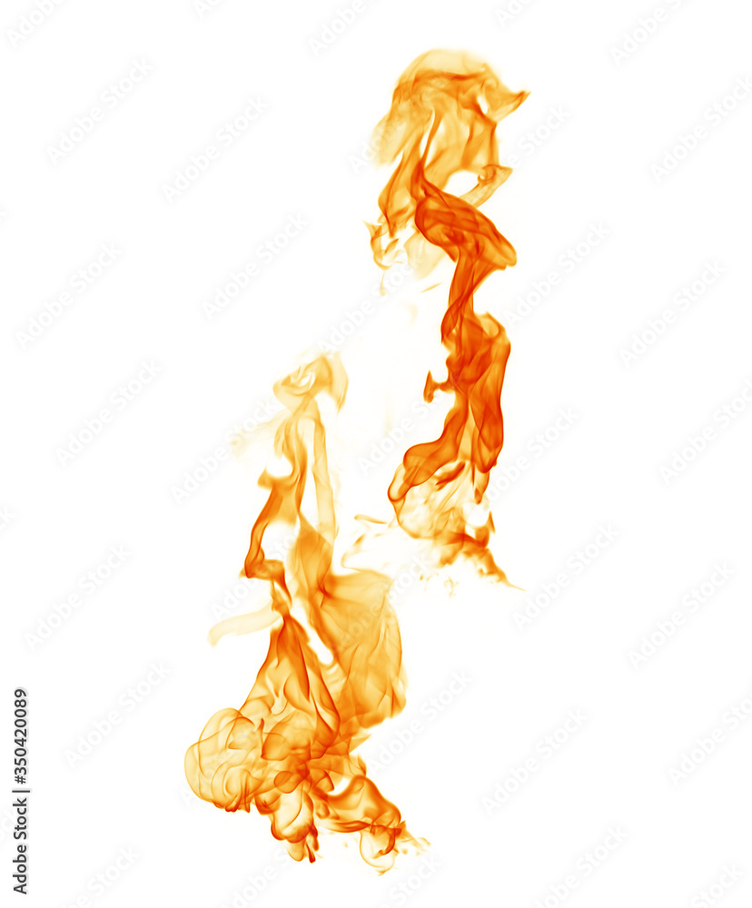 Fire on a white background Stock Photo | Adobe Stock
