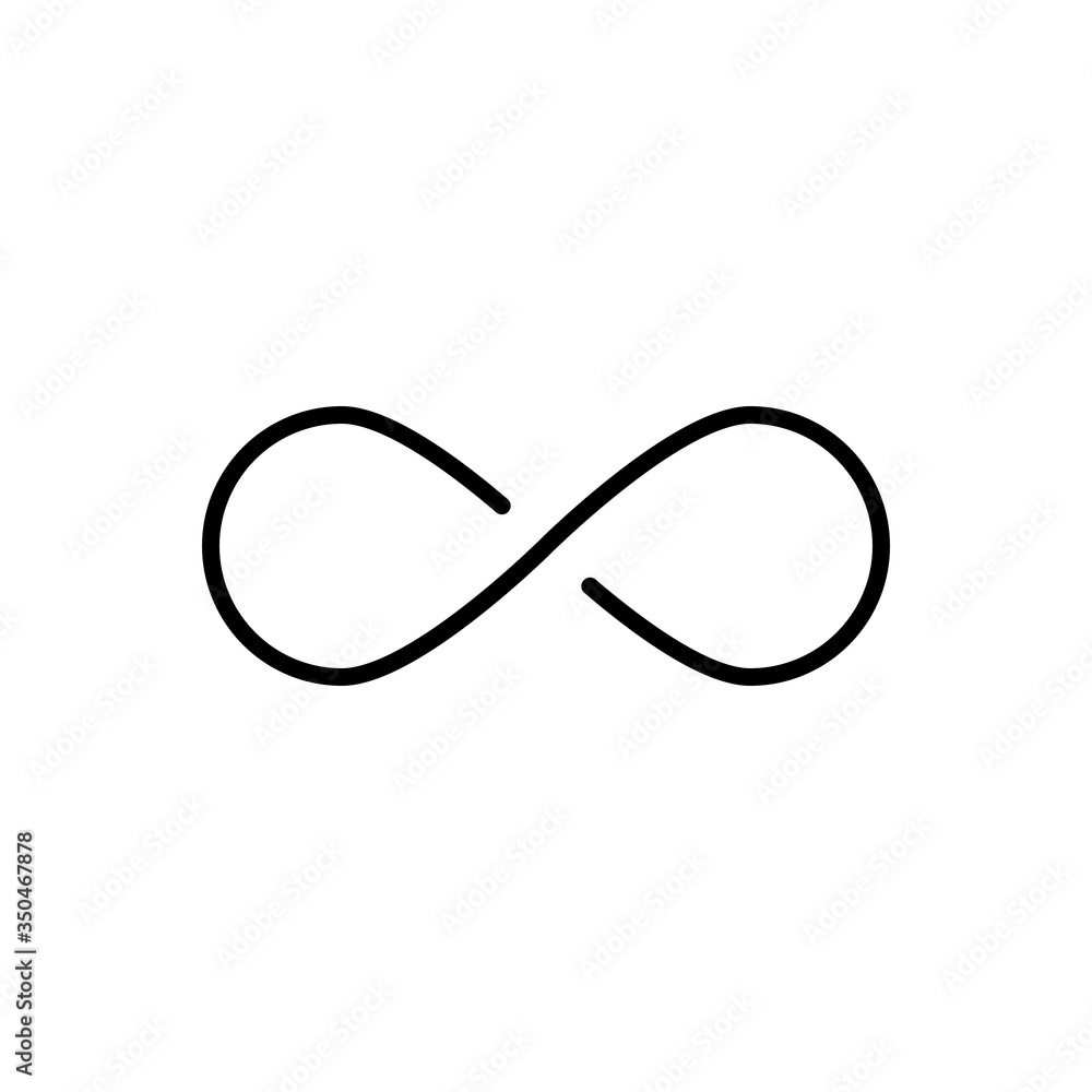 Infinity icon. Curve symbol. logo. Outline design editable stroke. For ...
