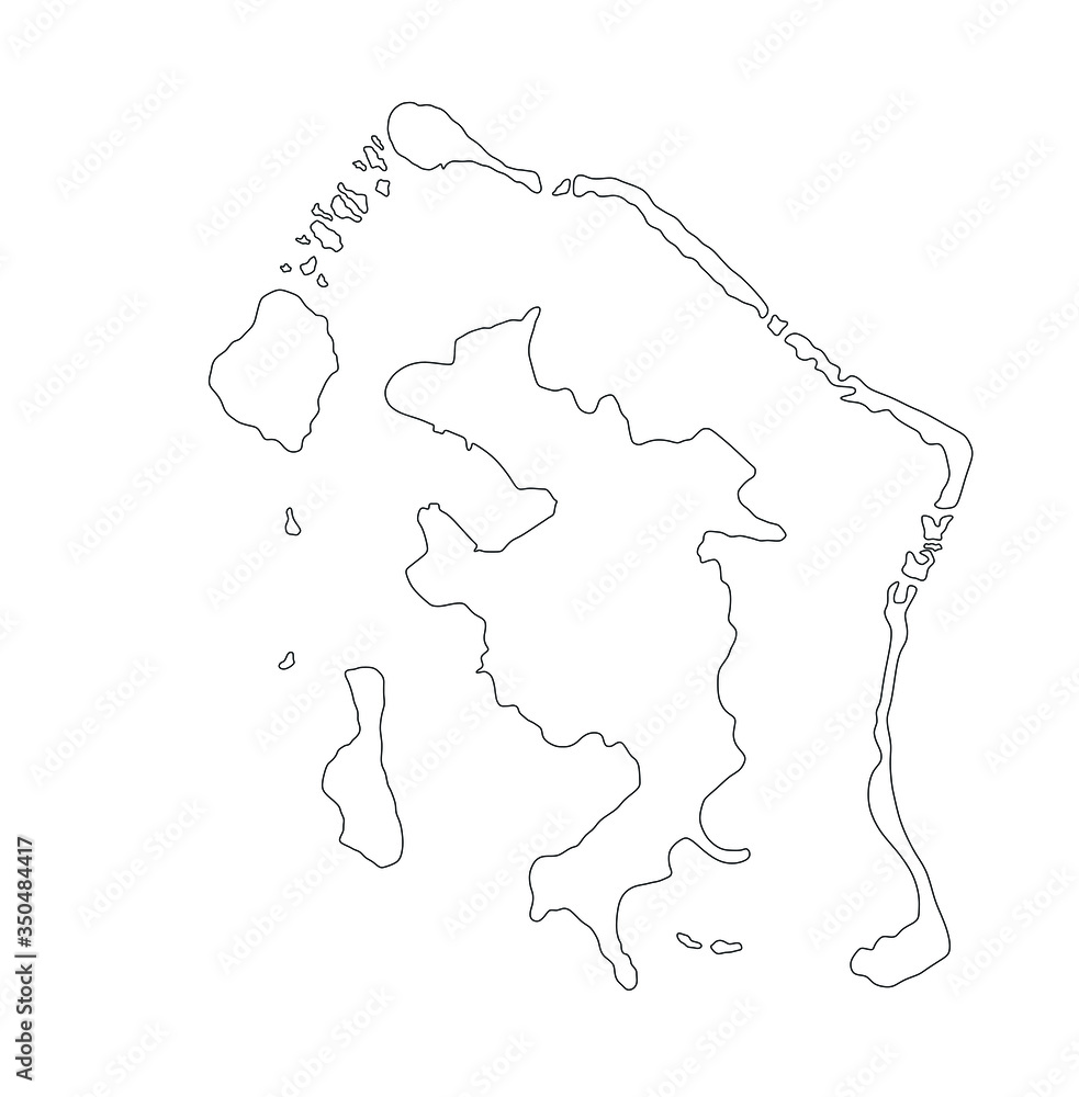 Bora Bora island map vector silhouette illustration isolated on white ...