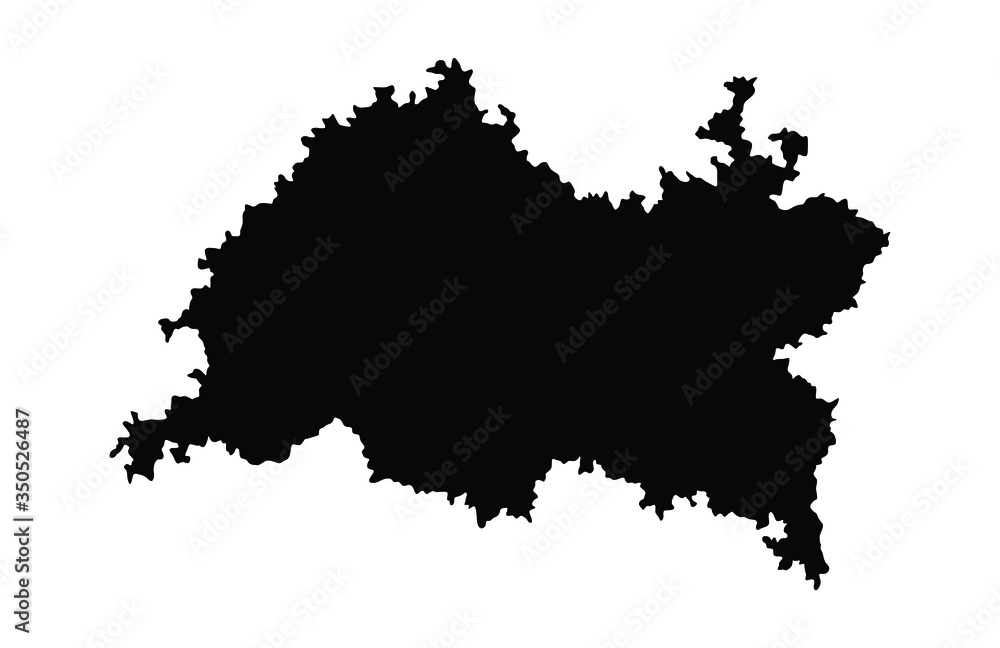 Republic of Tatarstan map vector silhouette illustration isolated on ...