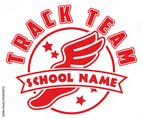 School Track Team Shirt Design | Vector T-Shirt Template | One-Color ...
