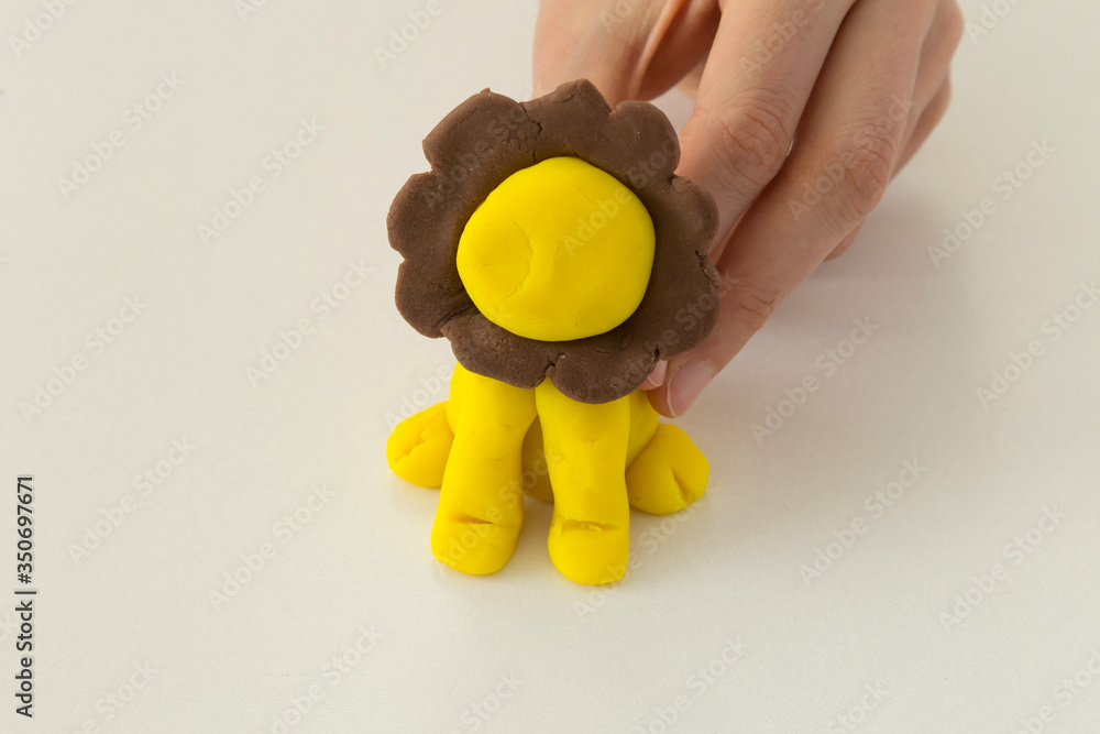 Making lion animal step by step with play dough for children's activity ...