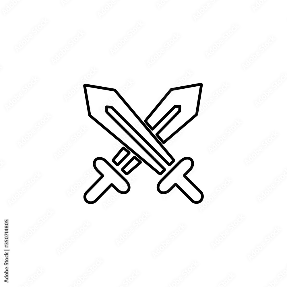 Crossed swords icon. Battle sign. Combat, war symbol. Armaments icon ...