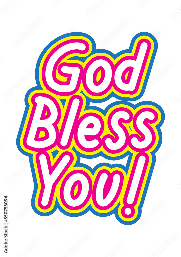 Printable God Bless You. Short Phrase. Hand Lettering Brush Calligraphy ...