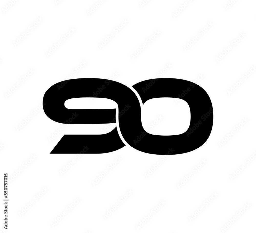 Initial 2 numbers Logo Modern Simple Black 90 Stock Vector | Adobe Stock