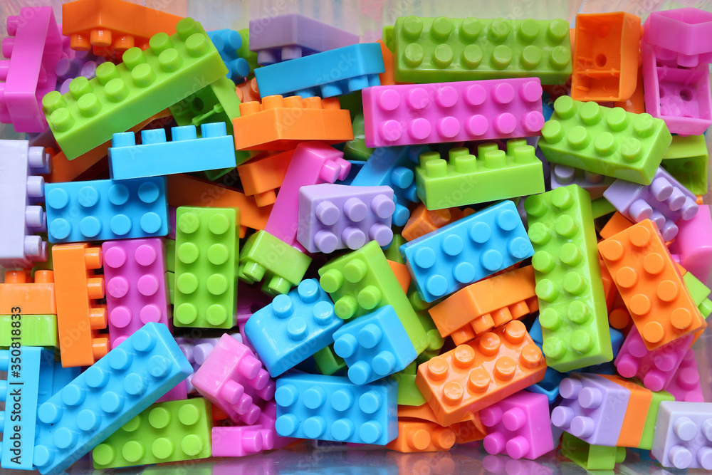 Pastel cardboard box toy objects background Stock Photo | Adobe Stock