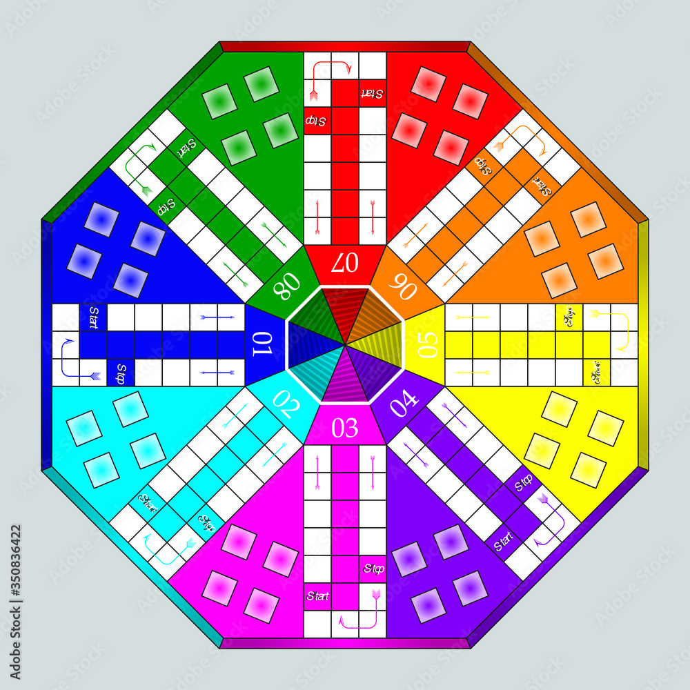 Eight Players ludo board game - More fun illustration sample for ...