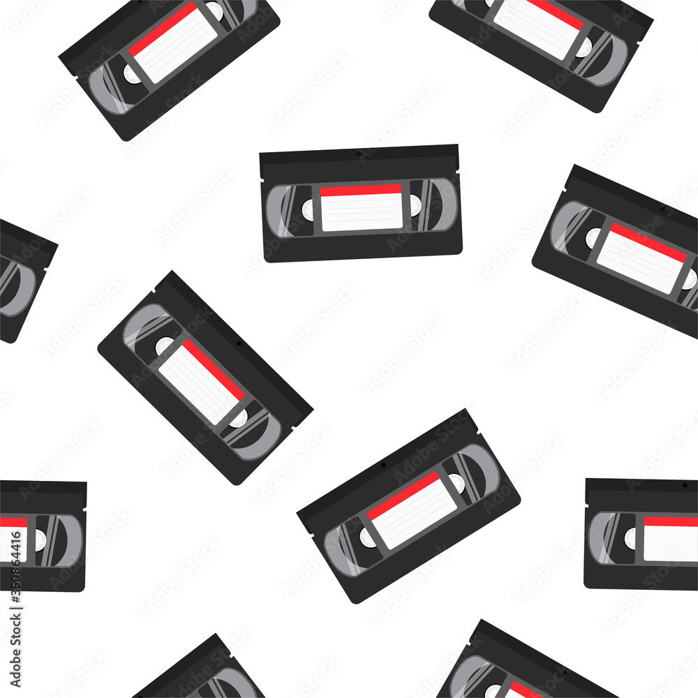 Vector Isolated VHS Tapes Seamless Pattern or Wallpaper Stock Vector ...