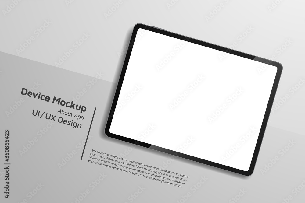 Tablet isometric perspective view. Template for infographics or ...