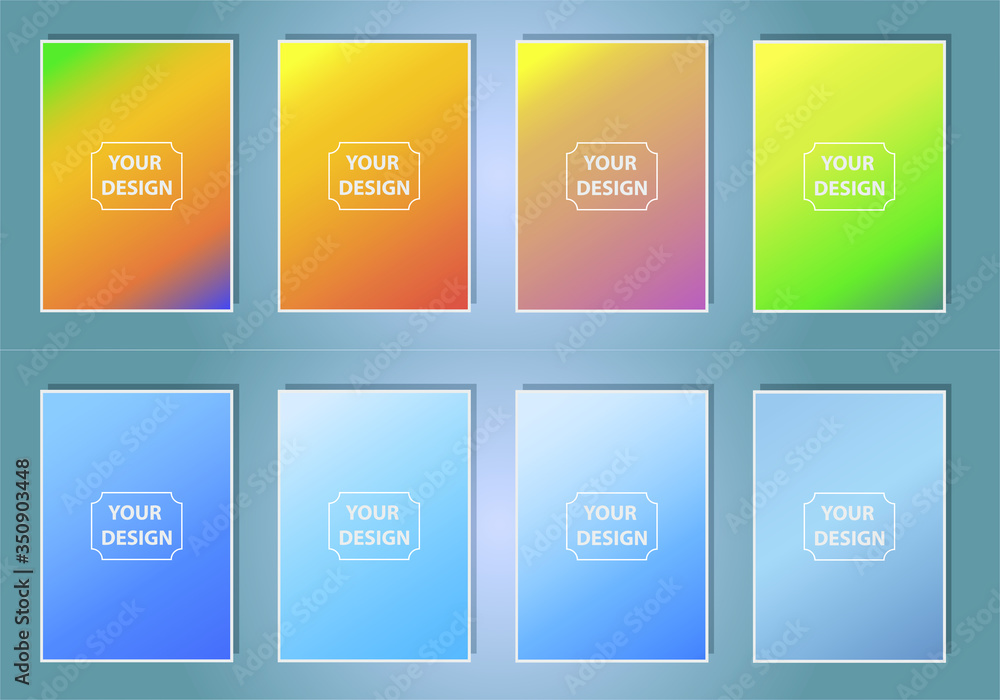 Abstract colorful a4 size vector blurred gradient backgrounds ...