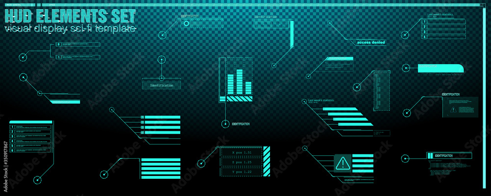 Interface elements HUD, UI, GUI. Vector Callout Titles set. Futuristic callout bar labels ...