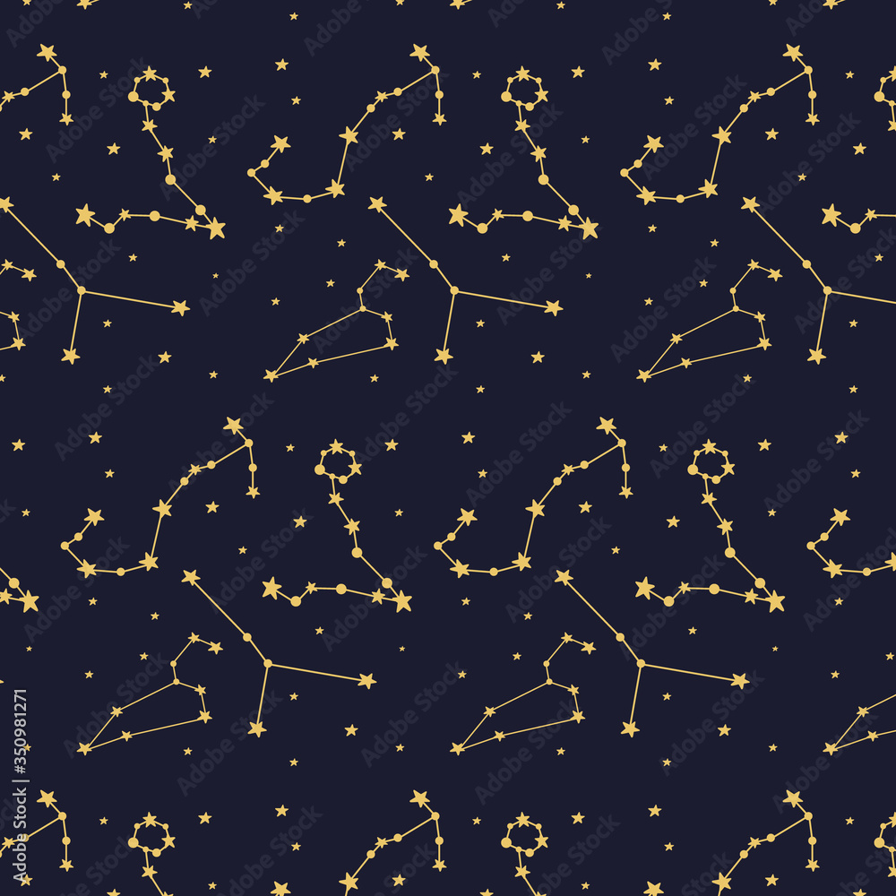 Constellations. Constellation pattern. Night sky with stars and ...