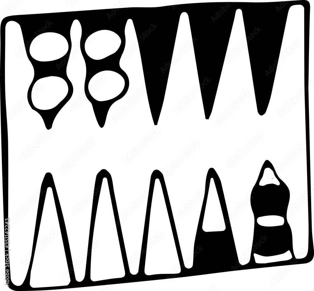 Vector illustration of backgammon Board and chips. The concept of ...