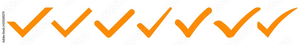 Check Mark Icon Orange | Checkmark Illustration | Tick Symbol | Voting ...
