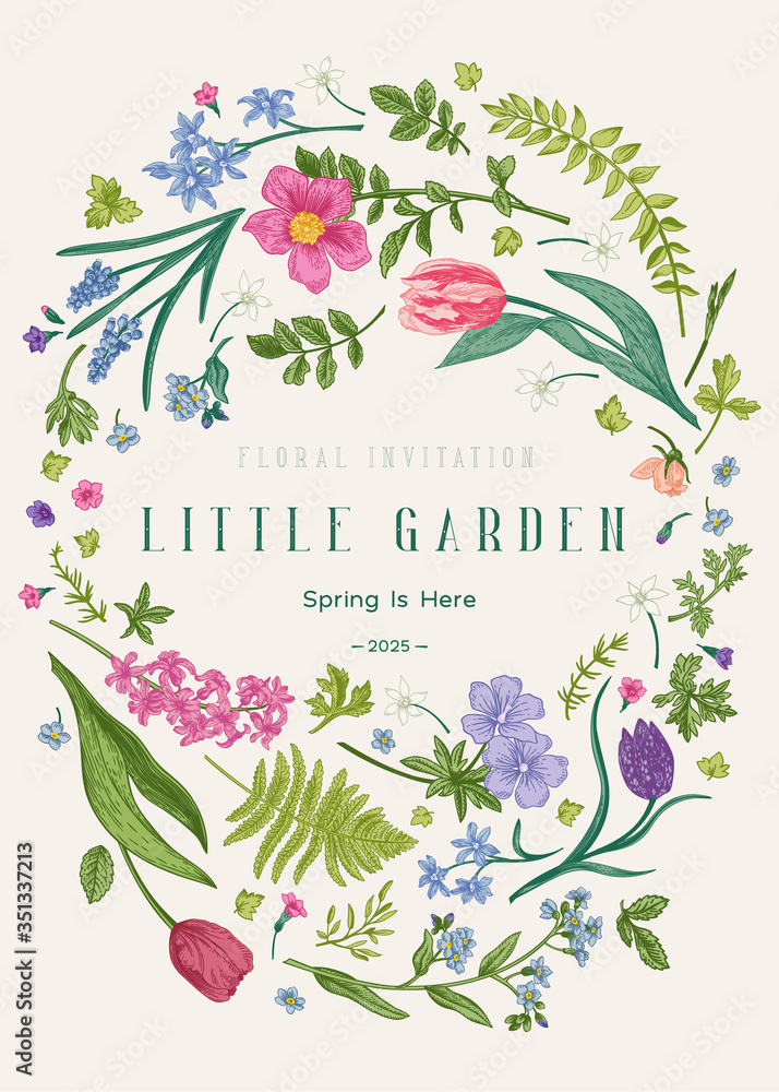 Oval floral frame. Colorful. Stock Vector | Adobe Stock