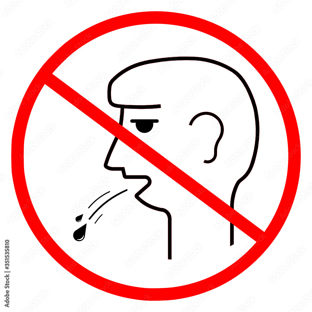 Warning avoid spitting in public vector sign isolated on white ...