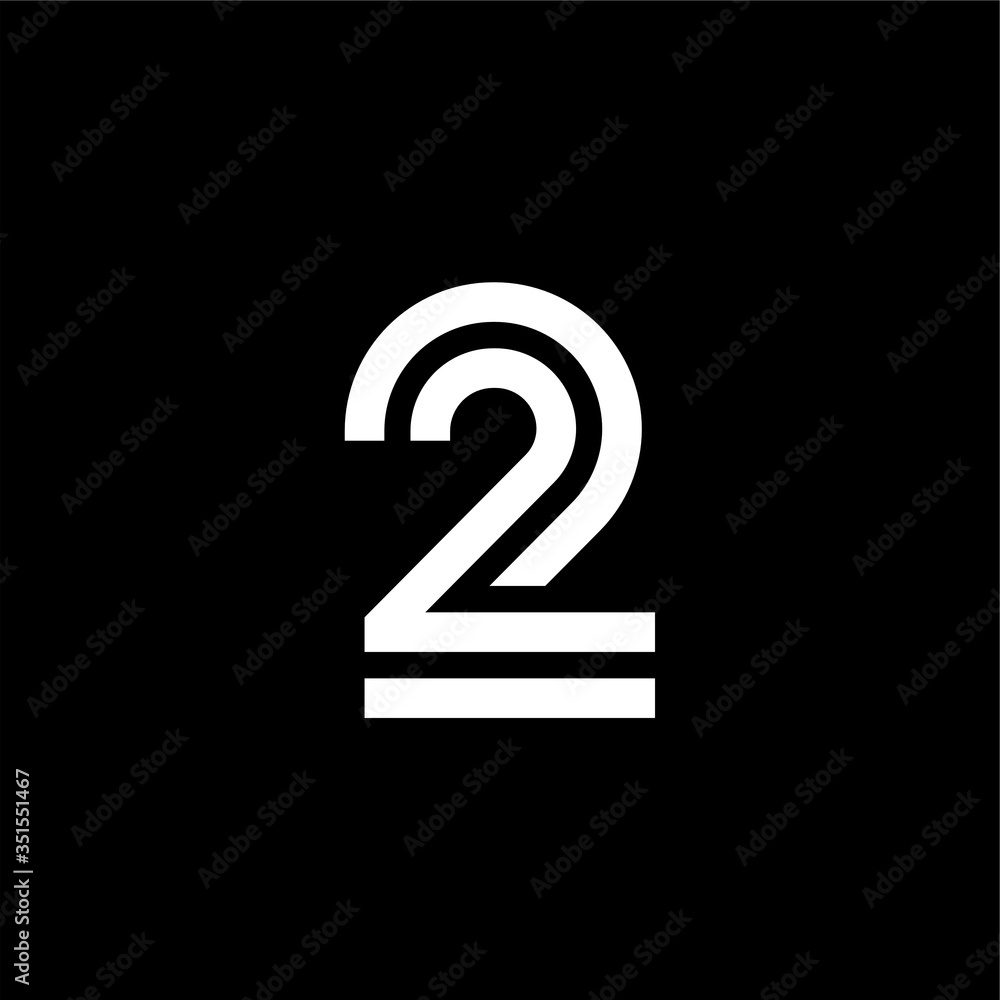 Vector Double Line Alternative Logo Number 2 Stock Vector | Adobe Stock
